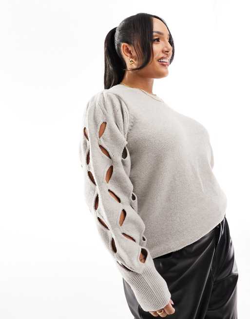 Jersey Color Crema Con Aberturas En Las Mangas De Vila Curve Asos