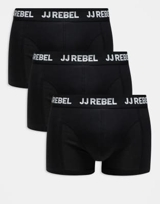 JJ Rebel - Lot de 3 boxers - Noir | ASOS