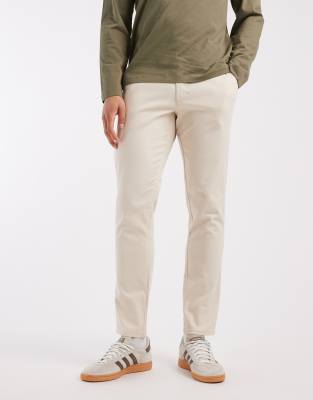 JJ Rebel slim chinos in cream | ASOS
