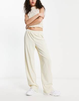 JJXX Poppy tailored dad pants in cream | ASOS