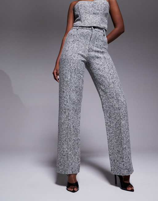 JLUXLABEL Stay Sharp tailored straight leg pants in gray tweed - part ...