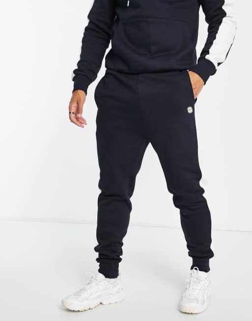 Joggers Azul Marino De Corte Slim Con Diseño De Paneles De Le Breve Asos
