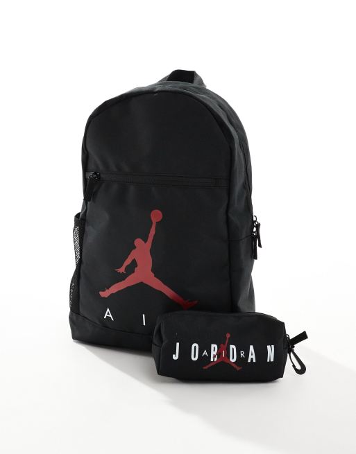Jordan Air backpack with pencil case in black ASOS