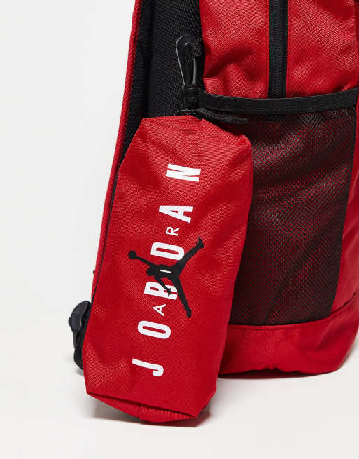 Jordan Air backpack with pencil case in red | ASOS