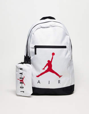 Jordan Air backpack with pencil case in white | ASOS