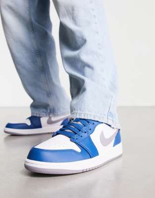 Jordan AJ 1 Low trainers in blue and grey | ASOS
