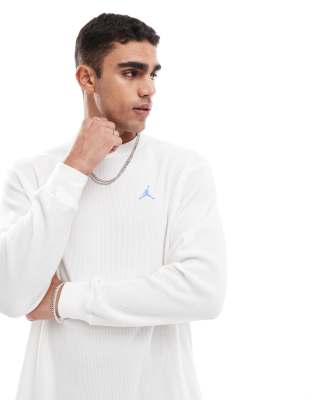 Jordan Essential logo long sleeve top in white | ASOS