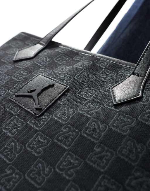 Jordan Monogram Holdall tote bag in black | ASOS