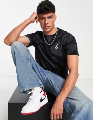 Jordan - T-shirt à imprimé zig zag - Noir cassé | ASOS
