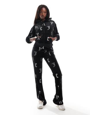 Juicy Couture velour monogram co-ord in black | ASOS