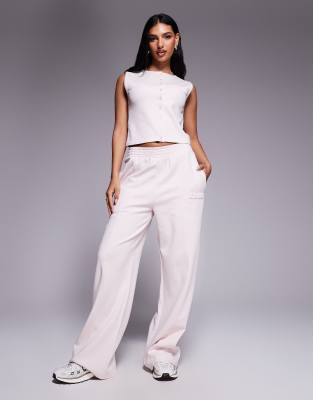 Kaiia bubble embossed logo button-through waistcoat top and wide leg ...