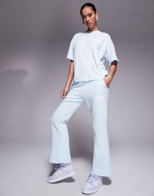Kaiia design bubble logo wide leg trackies in light blue (part of a set) | ASOS