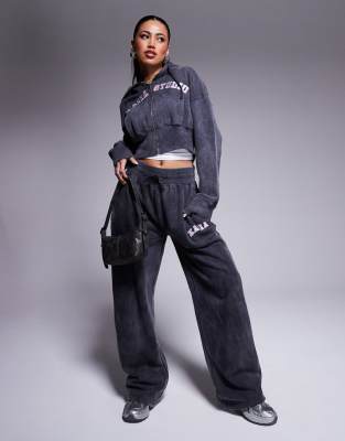 Kaiia Studio straight leg trackies in washed grey and pink (part of a ...