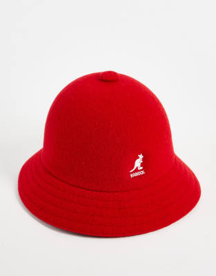 Kangol wool casual bucket hat in red | ASOS