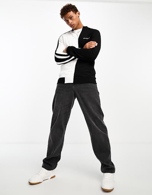 Karl Lagerfeld combo track jacket in black and white | ASOS Karl Lagerfeld combo track jacket in black and white | ASOS