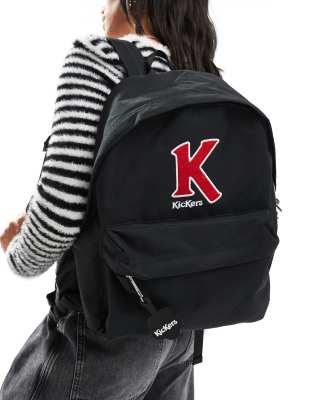 Kickers classic backpack in black with logo patch | ASOS