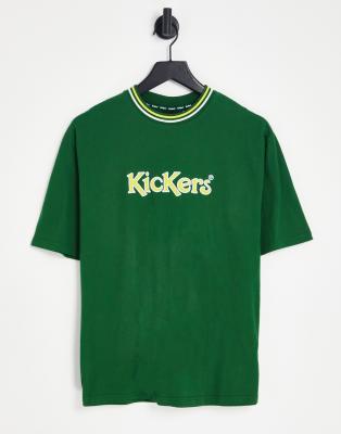 Kickers core logo applique t-shirt in green | ASOS