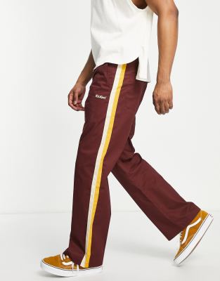 Kickers drill joggers with side stripe in brown | ASOS