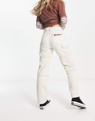 Kickers drill style jeans with red stitching and drawstring detail | ASOS