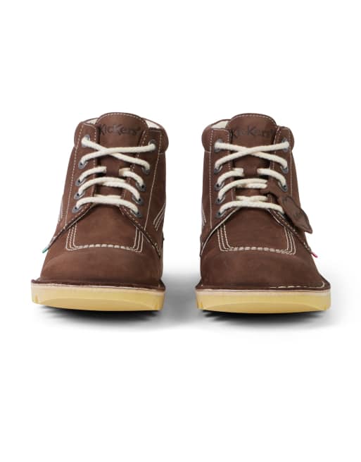 Kickers Kick hi boots in brown | ASOS