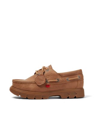 Kickers Lennon leather boat shoe in tan | ASOS