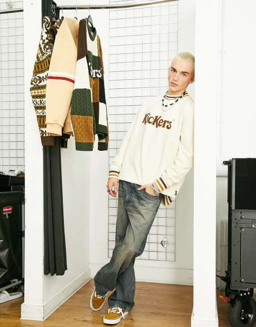 Kickers logo sweatshirt in off white | ASOS