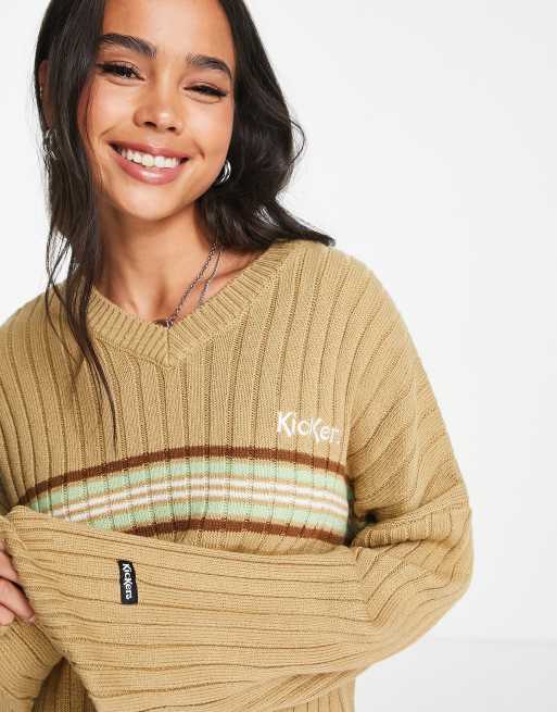 Kickers - Pull court en maille style cricket avec logo brodé | ASOS