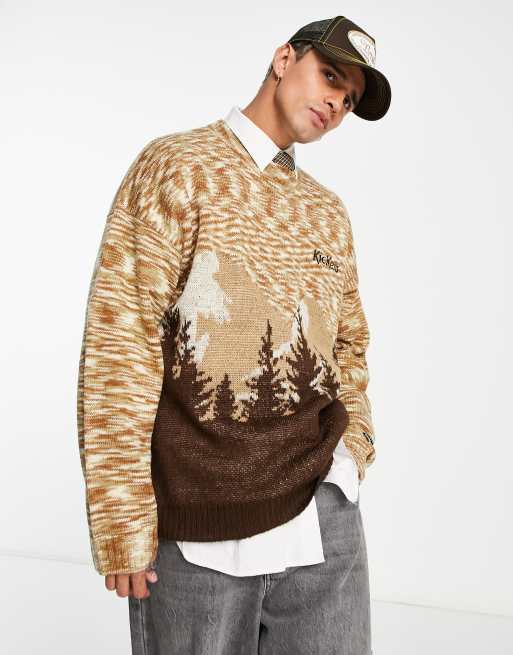 Kickers Pull En Maille Intarsia Motif Paysage Multicolore Asos
