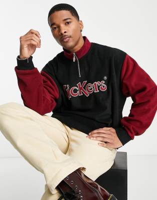 Kickers – Sweatshirt in Schwarz mit kurzem Reißverschluss und Logo | ASOS