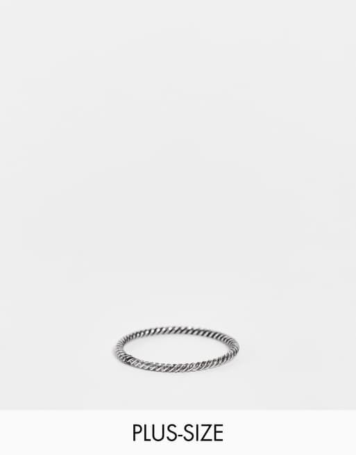 Kingsley Ryan Curve sterling silver twist ring | ASOS