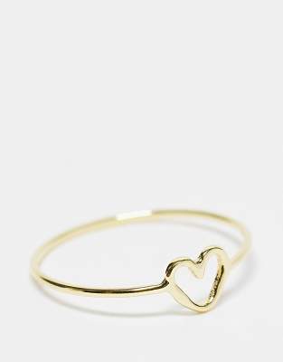 Kingsley Ryan cut out heart ring in gold plated | ASOS