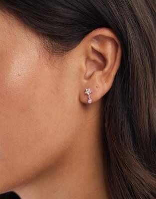 Kingsley Ryan gem set flower drop earrings in sterling silver | ASOS