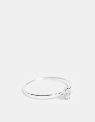 Kingsley Ryan gem set square ring in sterling silver | ASOS