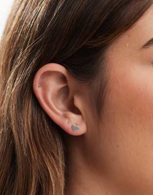 Kingsley Ryan heart stud earrings in sterling silver | ASOS