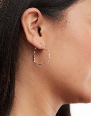 Kingsley Ryan large heart hoop earrings in sterling silver | ASOS