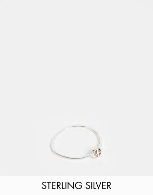 Kingsley Ryan peace symbol ring in sterling silver | ASOS
