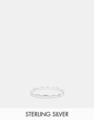 Kingsley Ryan – Ring aus Sterlingsilber in Silber mit Wellendetail | ASOS