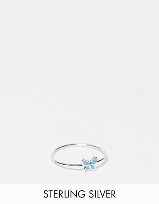 Kingsley Ryan – Ring aus Sterlingsilber mit Schmetterlingsdetail | ASOS
