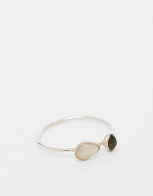 Kingsley Ryan - Ring met dubbele steen in sterling zilver | ASOS