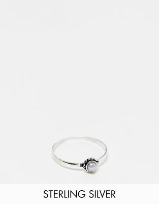 Kingsley Ryan – Ring mit Perle in Silber | ASOS