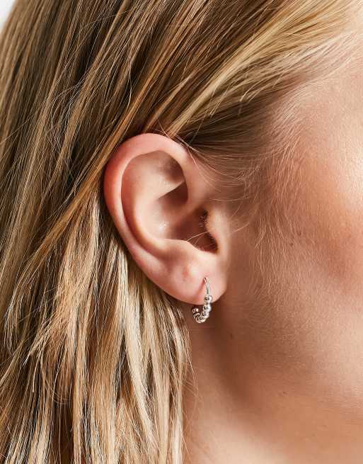 Kingsley Ryan sterling silver ball hoop earrings ASOS
