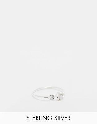 Kingsley Ryan sterling silver crystal ring in silver | ASOS
