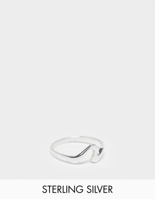 Kingsley Ryan sterling silver wave ring in silver | ASOS
