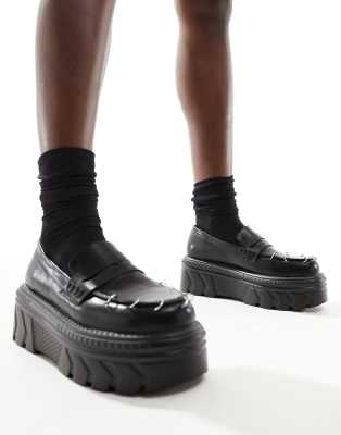 Koi Esgar chunky punk loafers in black | ASOS