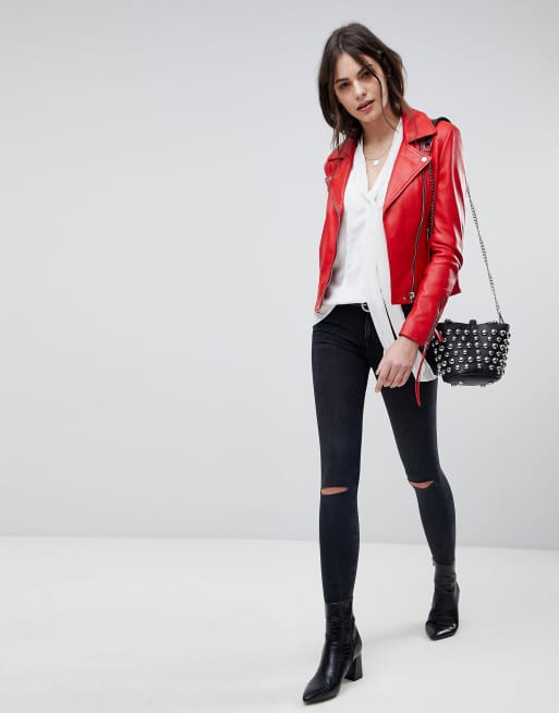 Never Pay Full Price for Lab Leather Jacket With Asymmetric Zip