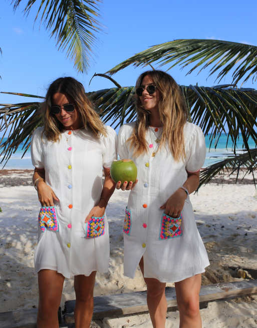 Labelrail X Collyer Twins Robe Trapèze Courte Boutonnée Avec Poches