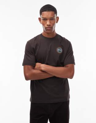 Lacoste back print logo T-shirt in brown | ASOS