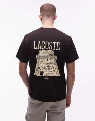 Lacoste back print t-shirt in brown | ASOS