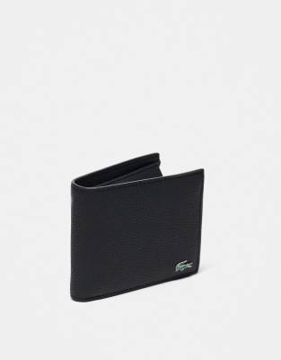Lacoste billfold coin leather wallet in black | ASOS