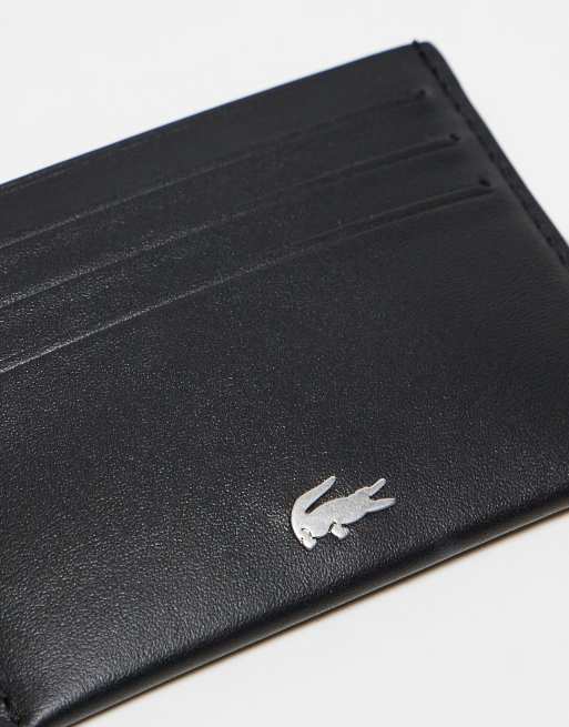 Lacoste Leather Card Holder In Black | ASOS
